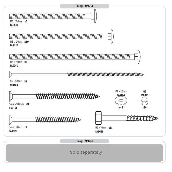 SP4761 FIXING PACK FOR KINGSWOOD TOWER TP476 – TP Spares